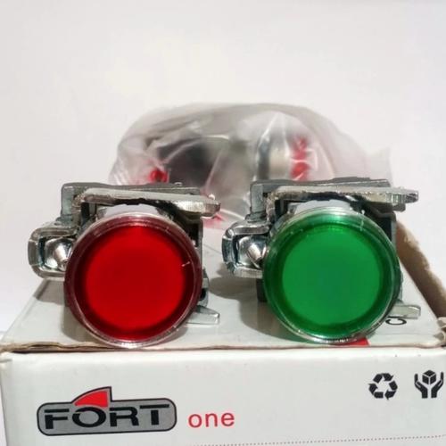 Jual Illuminated Push Button with Led LAY4-BW 10A / 220VAC FORT - Merah ...