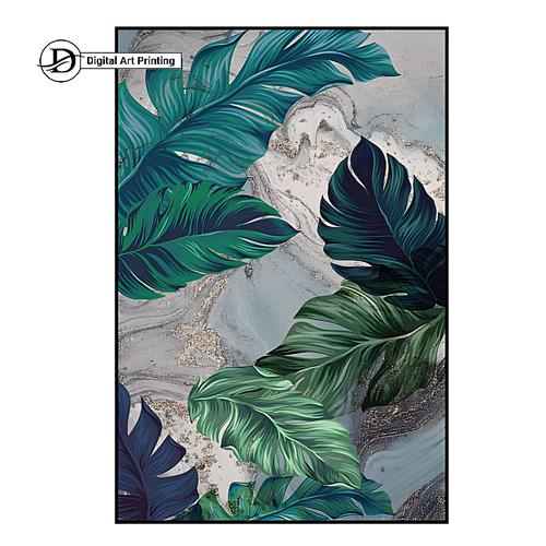 Jual Lukisan Abstrak Modern Daun Monstera Plus Frame - Kab. Bandung ...