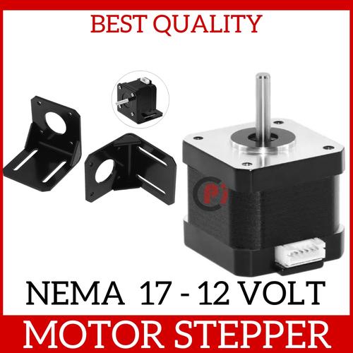 Jual Motor Stepper Nema 17 NEMA17 17HS4401 DC 12 Volt Stand Holder ...