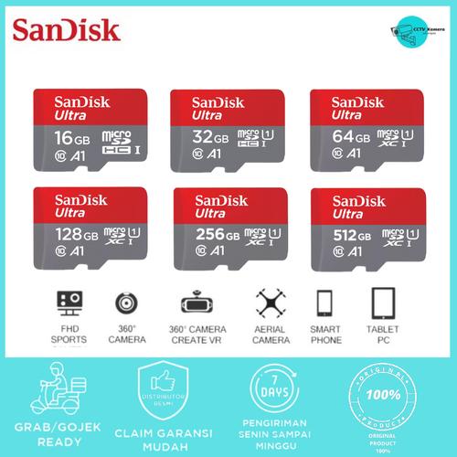 Promo Kartu Memori Sandisk Ultra 16/32/64/128/256/512GB MicroSD Class10 - 32 gb - Jakarta Utara ...