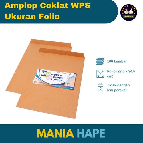 Jual Amplop Coklat WPS Folio Kertas F4 Berkas Kantor - 100 Lembar ...