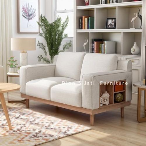 Jual sofa minimalis 2 seater kursi tamu kayu jati bangku ruang tamu ...