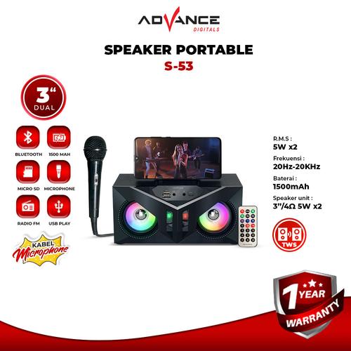 Promo Speaker Portable Bluetooth Advance S-53 Garansi 1 Tahun - Jakarta Utara - Advance Digitals ...