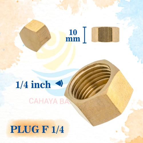 Promo Plug Tutup Drat Pipa Male Brass hex Kuningan 1' 1/2' 1/4' 1/8' 3/ ...
