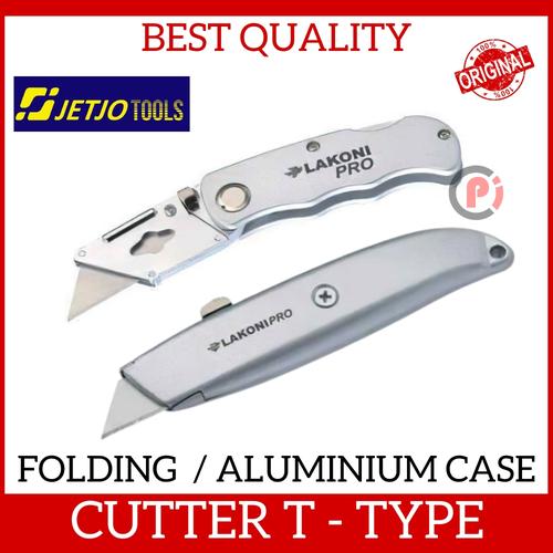 Jual JETJO TOOLS Pisau Cutter T Type Folding Knife Aluminium Case Tajam ...