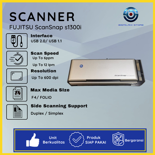 Jual Scanner Portable Fujitsu ScanSnap S1300i Bisa Duplex Otomatis n ...