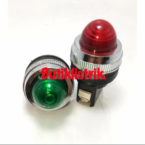 Jual Pilot Lamp 220V 25mm 1set Merah Hijau Lampu Indikator Panel - Kota ...