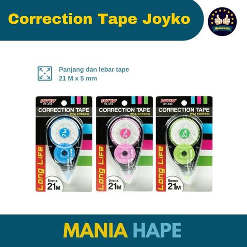 Jual Correction Tape Joyko Tip Ex Kering Pita Koreksi Kertas Pulpen ...