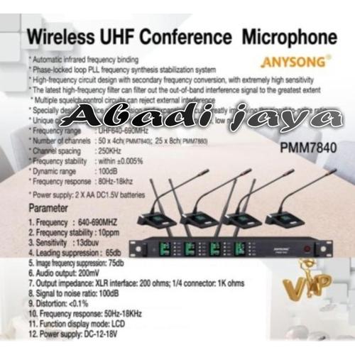 Jual mic conference podium wireless anysong pmm 7840 / pmm7840 4 mic meja - Jakarta Barat ...