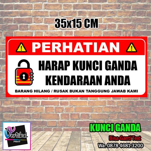 Jual Cetak Print Stiker Vinyl Harap Kunci Ganda Kendaraan Anda Sticker ...