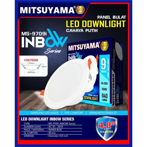 Jual LAMPU DOWNLIGHT LED 9 WATT PUTIH MITSUYAMA LAMPU PANEL LED INBOW ...