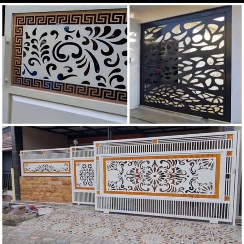 Jual pagar rumah minimalis pintu buka dorong/pagar cutting laser Modern ...