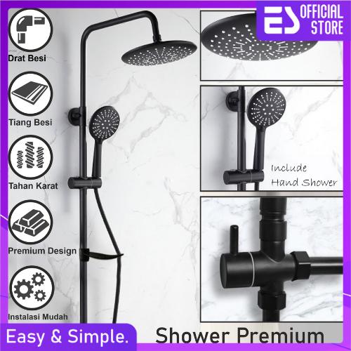 Promo ES Shower Tiang Set Komplit Shower Mandi Full Set - Silver - Kota ...
