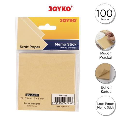 Jual Memo Stick / Sticky Note / Kertas Memo MMS-33 Kraf Paper Joyko ...
