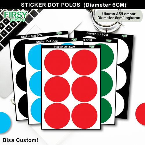 Jual Sticker Dot Warna 6CM, Label Warna Bulat Polos Besar, Bisa Custom ...