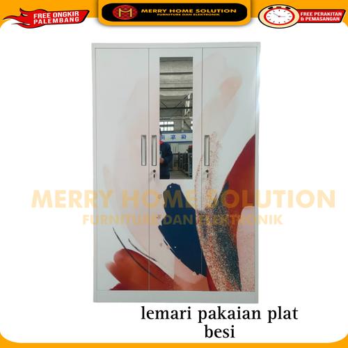 Jual lemari pakaian 3 pintu plat besi / lemari pakaian besi gerobok ...