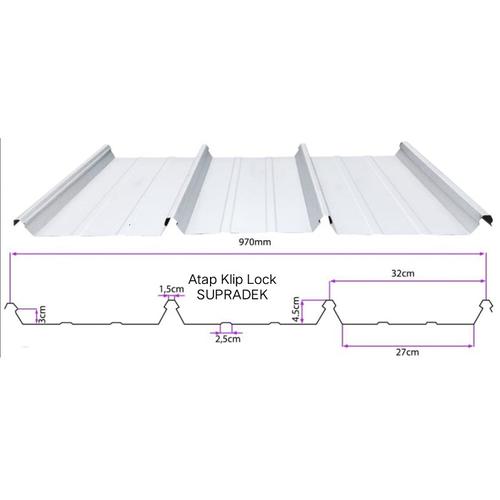 Jual Atap kliplok SUPRADEK Galvalum SNI AZ100 Le 970mm klip lock bjls 0 ...