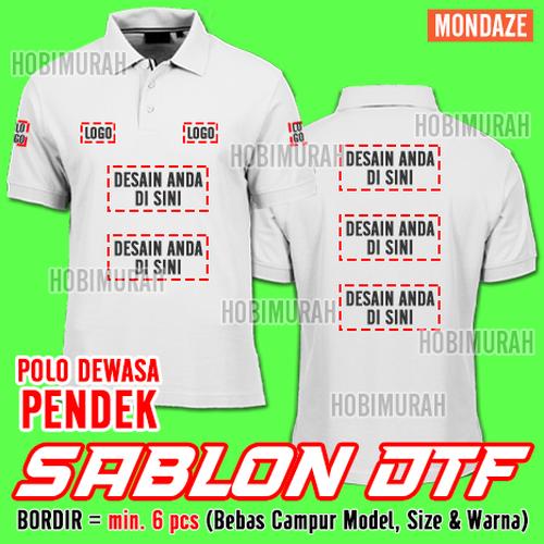 Jual Kaos Polo SABLON PRINTING Pria Wanita - PENDEK Dewasa Kerah ...