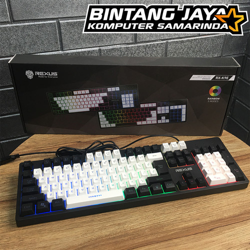 Jual Keyboard Gaming Rexus Battlefire K9E RGB Full Size - White-Black ...