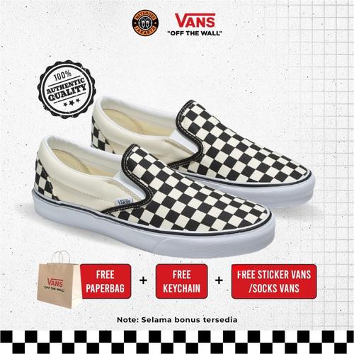 Jual Sepatu vans checkerboard slip on classic original vans catur murah ...