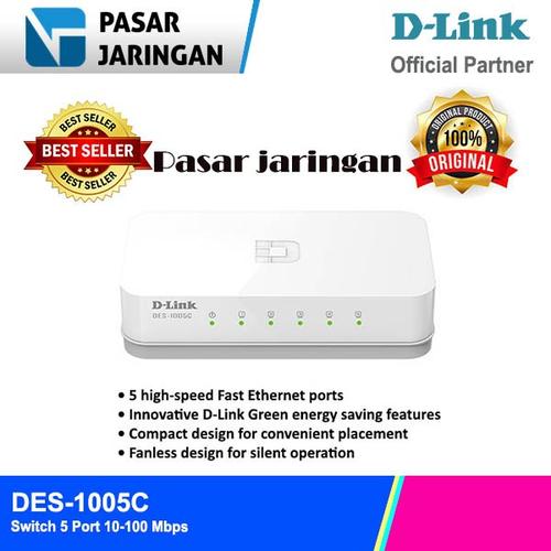 Jual Dlink DES-1005C Switch 5 Port 10/100 Mbps Unmanaged Plastik Case - Jakarta Pusat - PASAR ...