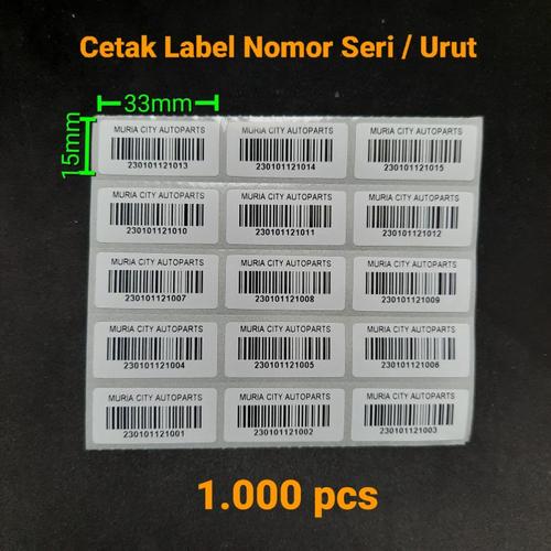 Jual Cetak Label Barcode ASSET Aset Inventaris Yupo 33x15 mm - Kota ...