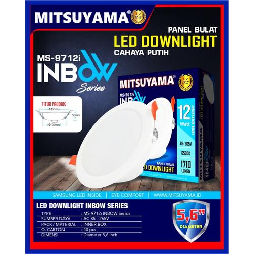 Jual LAMPU DOWNLIGHT LED INBOW 12 WATT PUTIH MITSUYAMA LAMPU PANEL LED ...