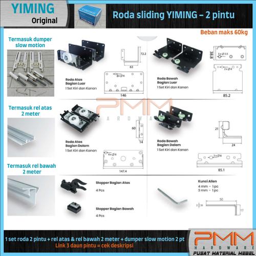 Jual Roda sliding YIMING 2, Roda lemari geser YIMING 2 PT - Jakarta Barat - fitting no1 | Tokopedia