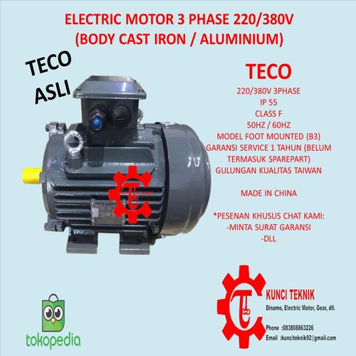 Jual TECO 5.5 HP 4 KW 3 Phase 4 Pole B3 Elektro Motor/dinamo/Motor Induksi - Kota Tangerang ...