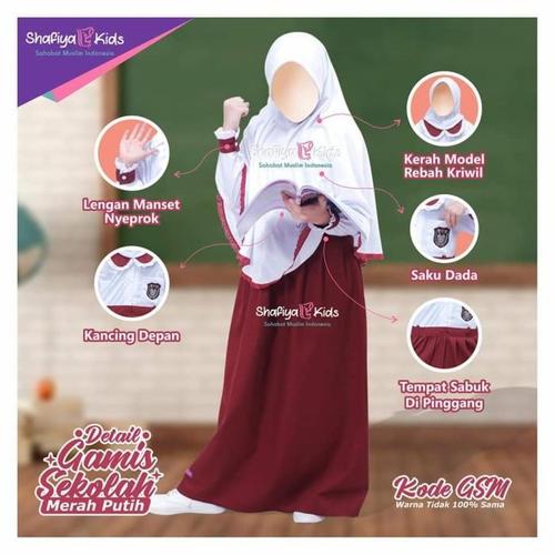 Jual Gamis Sekolah Seragam Sekolah Perempuan Panjang SD 1 Set Gamis ...