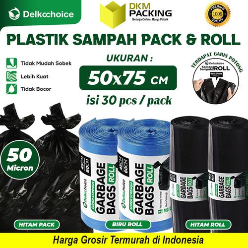 Jual Kantong Plastik Sampah Jumbo Tebal Premium Trash Bag Delkochoice 50x75 - Hitam Pack ...