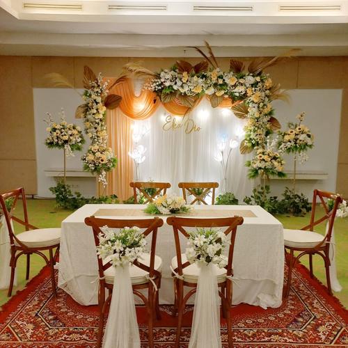Jual sewa dekorasi akad nikah rustic 3 meter + meja dan kursi akad ...