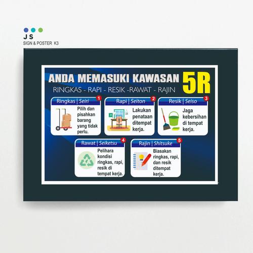 Jual POSTER SAFETY K3 - KAWASAN 5R LANDSCAPE + FRAME - A3(45x30cm ...