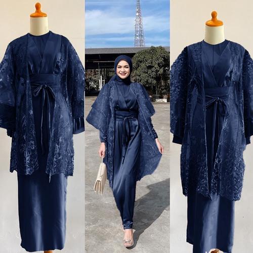 Jual Maxi Dress Brukat Free Set Cardi Cardigan Baju Pesta Kondangan ...