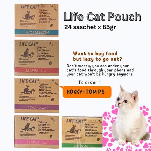 Jual LIFE CAT POUCH makanan kucing basah dus box wet cat food isi 24 ...