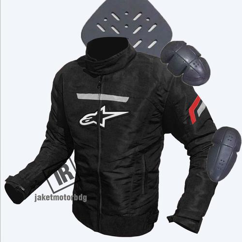 Jual Jaket Pria Motor Dengan Pelindung Bahu sikut dan Punggung Hitam ...