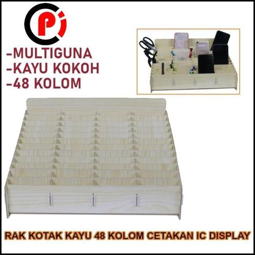 Jual Rak Penyimpanan Sparepart Tool Hp Di Meja Kerja Model Kayu 48 Slot ...