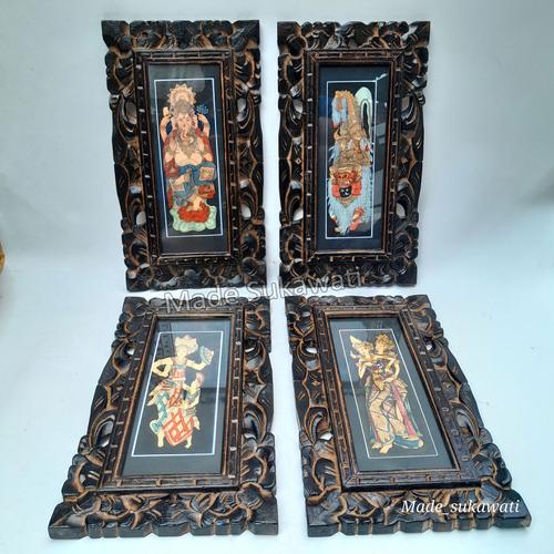 Jual Hiasan dinding bingkai ukiran kayu dengan lukisan bali - -+34cm ...