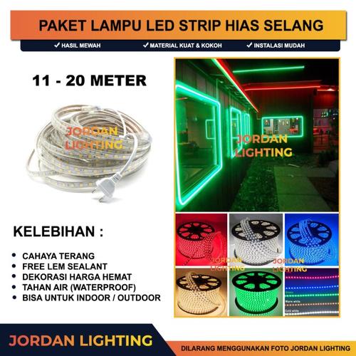 Jual Paket 11 - 20 Meter LED Strip Selang 220V Outdoor Taman Indoor ...