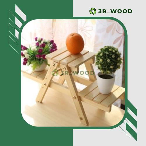 Jual Standing Planter/Tatakan Pot Kayu Minimalis Kokoh Awet - Natural ...