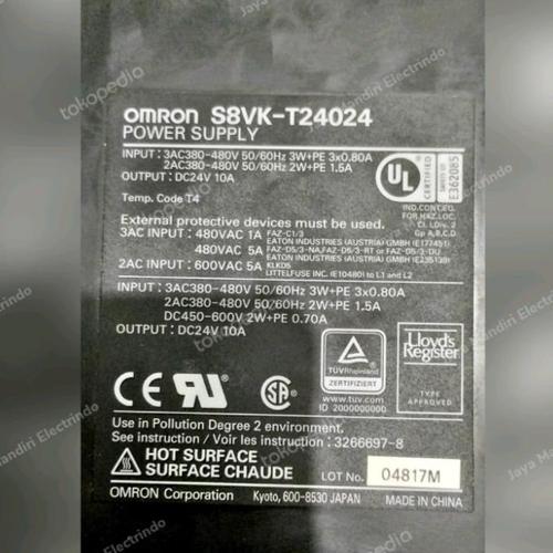 Jual Power Supply Omron S8Vk-T24024 - Jakarta Selatan - Indotech ...