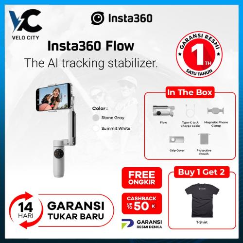 Jual Insta360 Flow Smartphone AI Auto Tracking Gimbal Stabilizer Insta 360 - Summit White ...