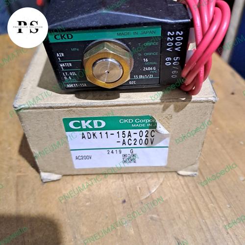 Jual SOLENOID VALVE CKD ADK11-15A-02C 1/2" AC220V - Jakarta Barat - PNEUMATIC SOLUTION | Tokopedia