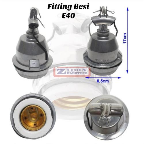 Jual Fitting Besi E40 / Fitting Lampu Gantung Besi WD E40 Body Besi ...