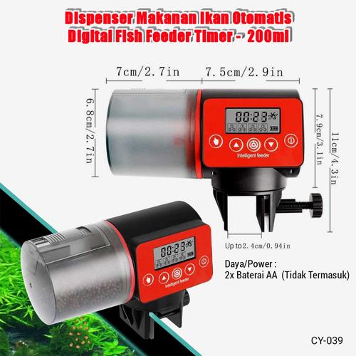 Jual Mesin Tempat Makan Pakan Pellet Ikan Hias Otomatis Timer Auto ...