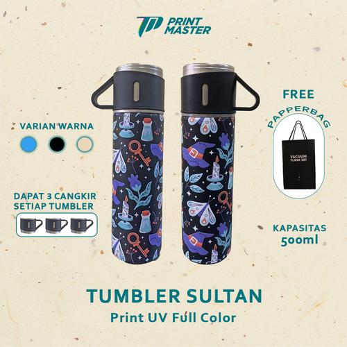 Jual Custom Tumbler Sultan Set Print UV Full Color (Botol dan Cangkir ...