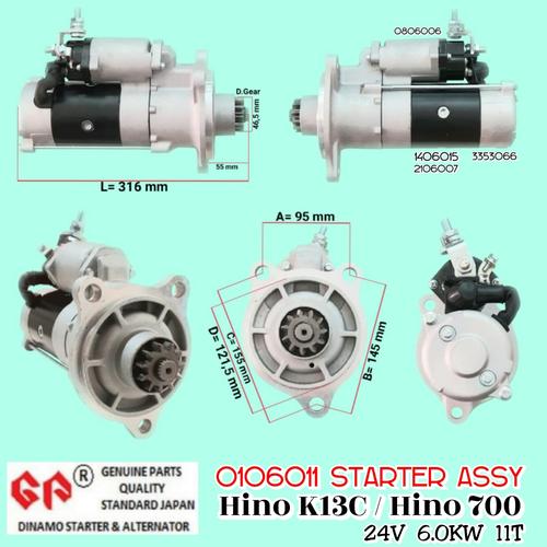 Jual DINAMO STARTER GP HINO FM 350 3KC1 28100-EW060 28100EW060 ...