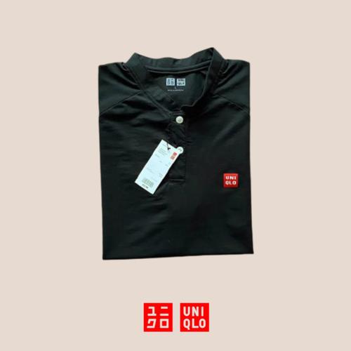 Jual POLO SHIRT UNIQLO BAJU KAOS KERAH BERKERAH PRIA COWOK POLOS HITAM ...