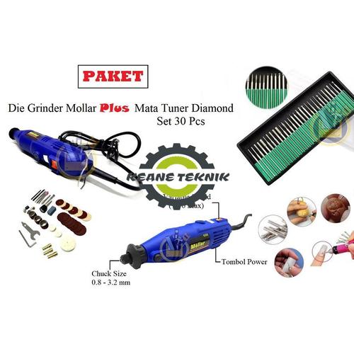 Jual BLISTER MOLLAR Mini Die Grinder Set 40 Pcs Tuner Set Gerinda Bor ...