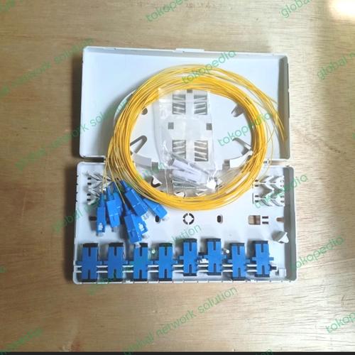 Jual roset fo 8 core sc fullset, otb wall 8 core sc lengkap pigtail ...